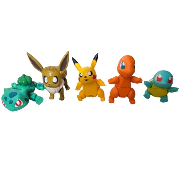 Toys | Articulated Pokemon 3d Printed Starter Set Homemade Hand Painted ...